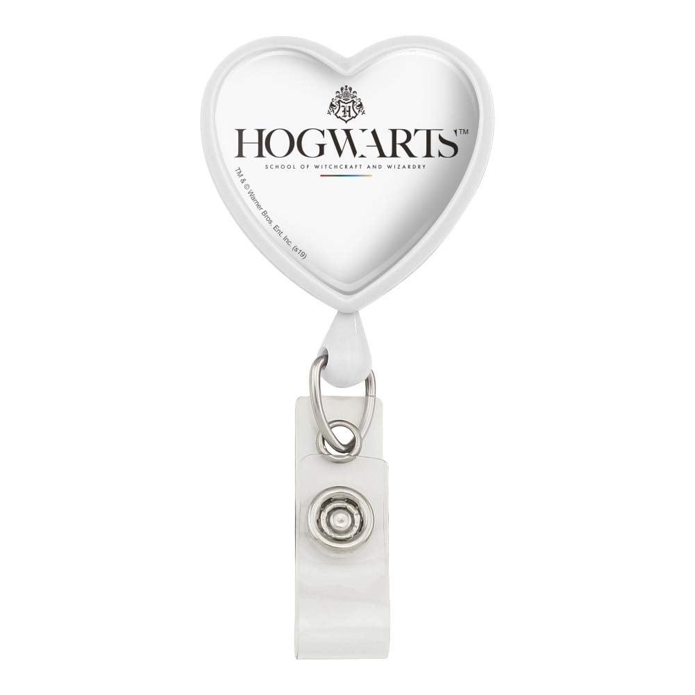 Harry Potter Hogwarts Modern Logo Heart Lanyard Retractable Reel Badge ...