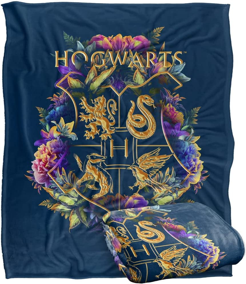 Harry Potter Hogwarts Multi-Colored Floral Crest Officially Licensed ...