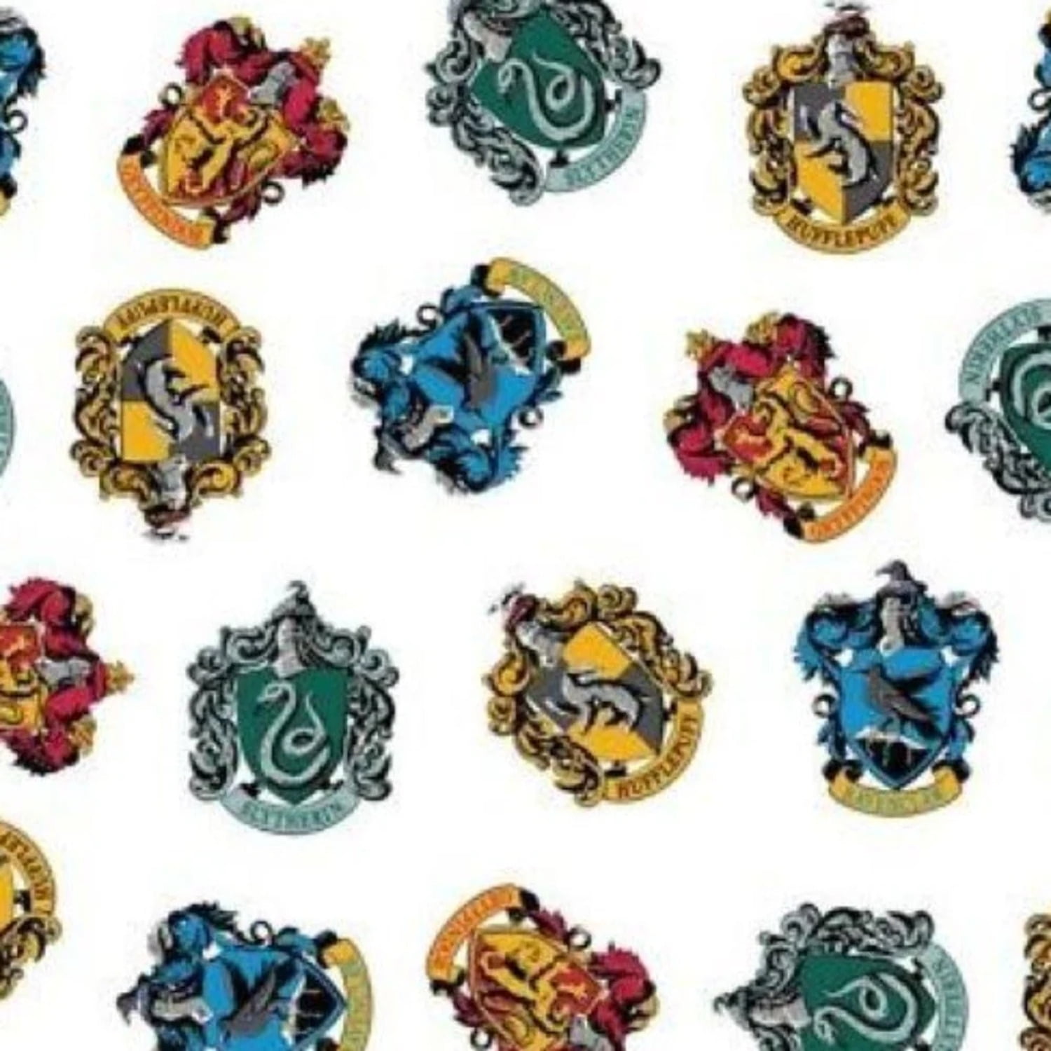Harry Potter House Shields White Cotton Fabric - Walmart.com