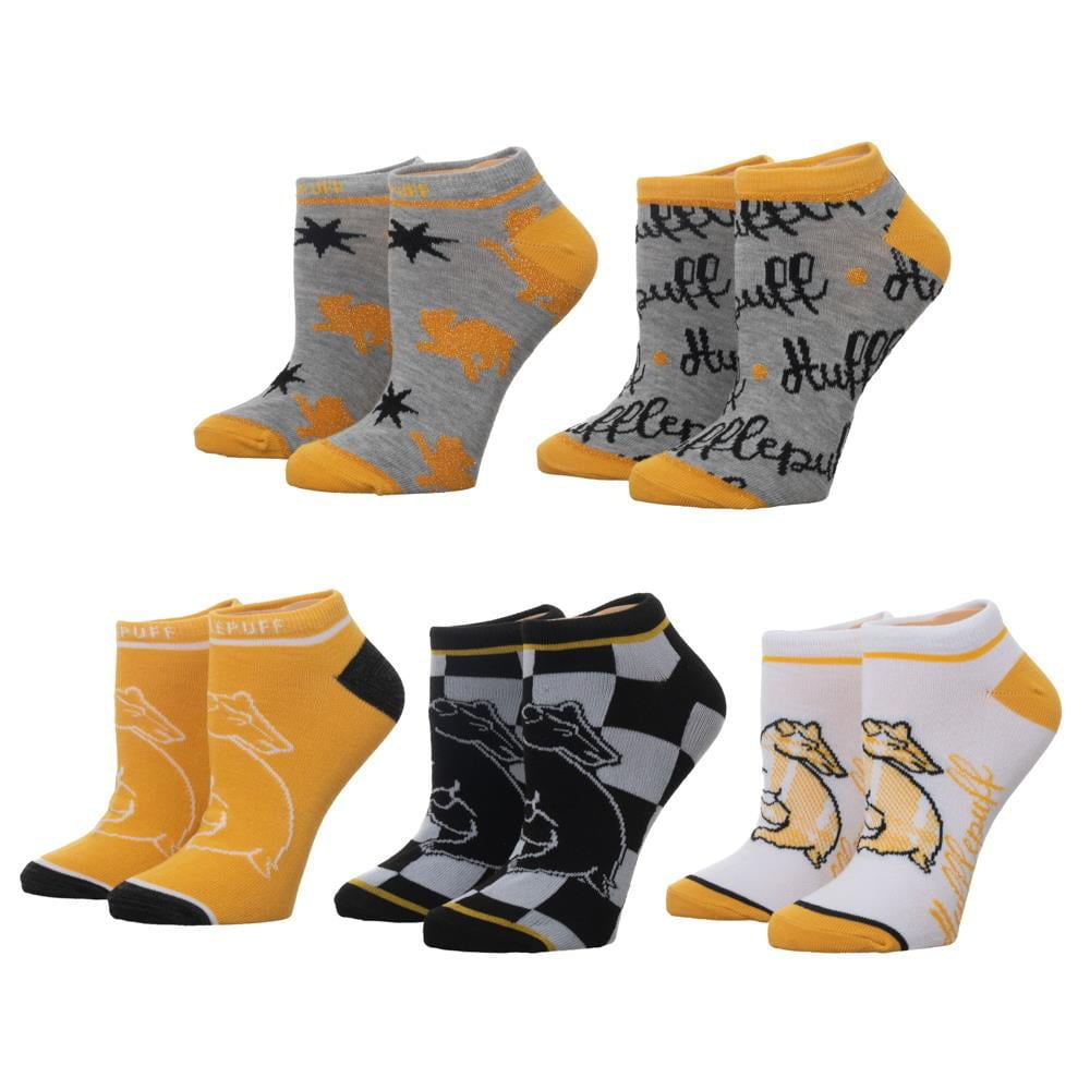 Harry Potter Hufflepuff 5-Pack Ankle Socks for Adults - Perfect Gift ...