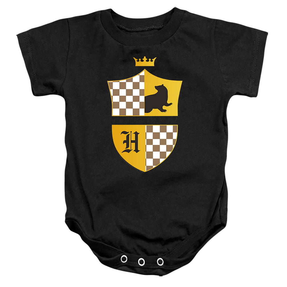 Harry Potter Hufflepuff Checkered Shield Crest Unisex Infant Snap Suit ...