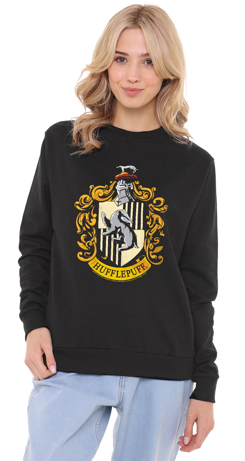 Harry Potter Hufflepuff Crest Women's Crew Sweatshirt - Walmart.com