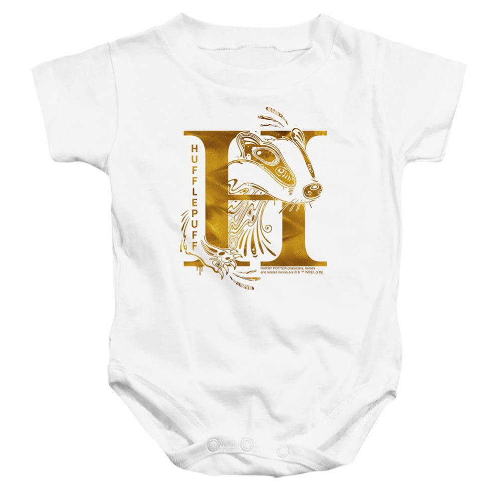 Harry Potter Hufflepuff H Logo Unisex Infant Snap Suit for Baby (24 ...