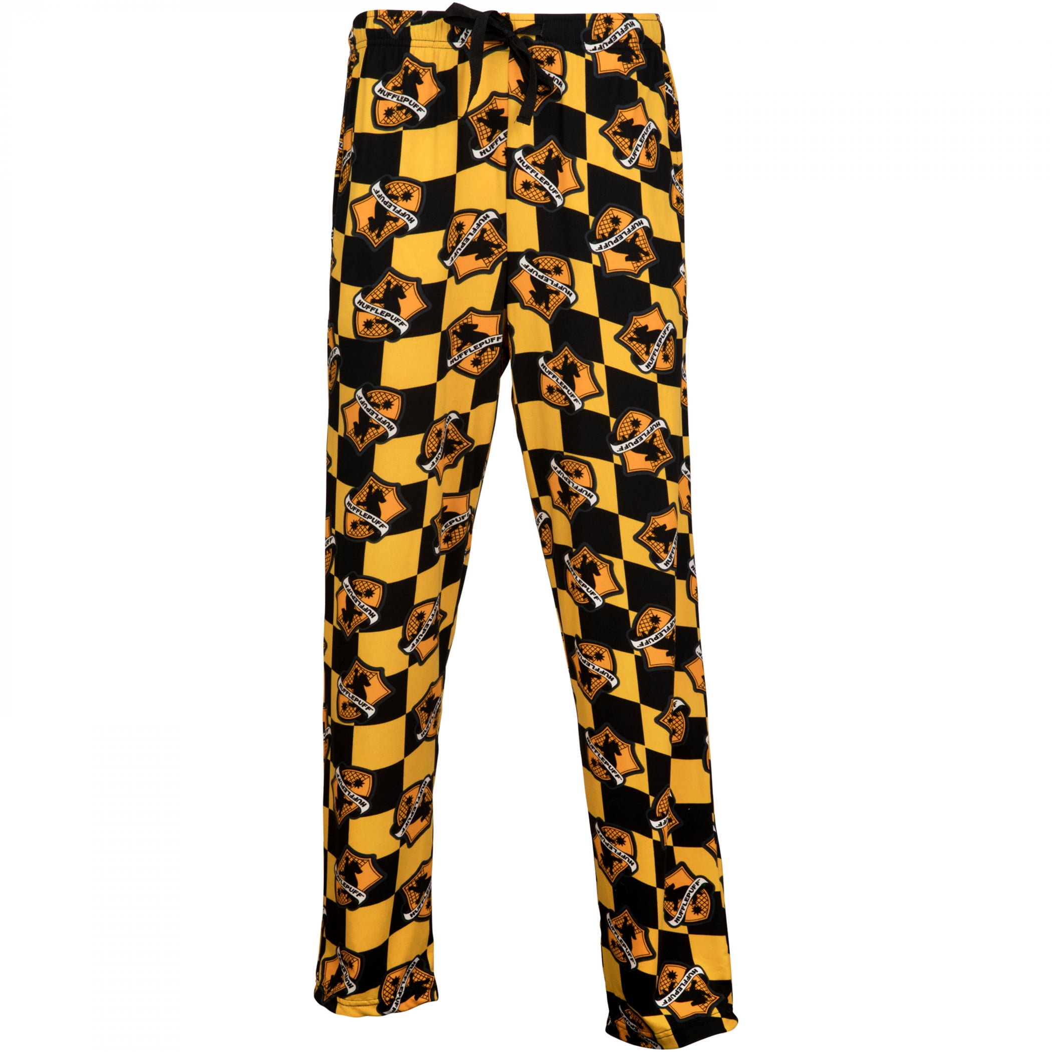 Harry Potter Hufflepuff House Crest Checkered Pajamas, Adult Lounge ...