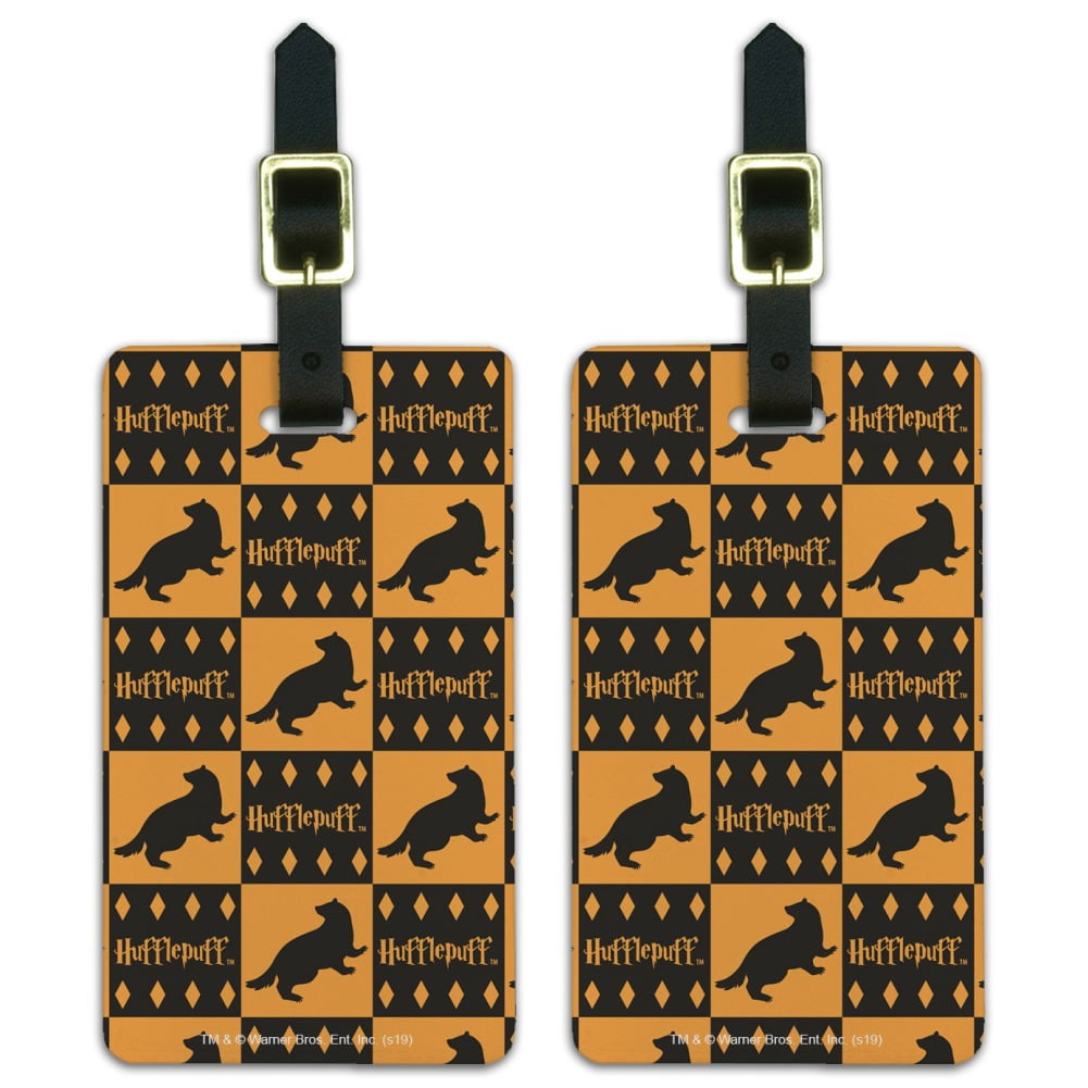 Harry Potter Hufflepuff Pattern Luggage ID Tags Suitcase Carry-On Cards ...