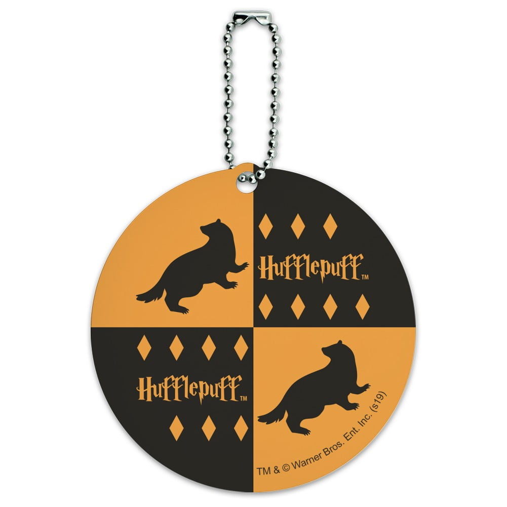 Harry Potter Hufflepuff Pattern Round Luggage ID Tag Card Suitcase ...