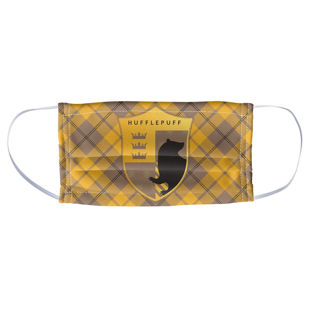 Harry Potter Hufflepuff Plaid Logo 1-Ply Reusable Face Mask Covering ...