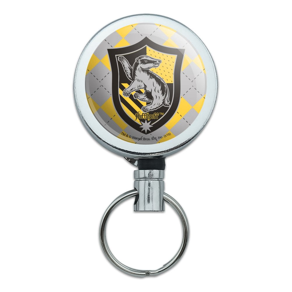 Harry Potter Hufflepuff Plaid Sigil Heavy Duty Metal Retractable Reel ...