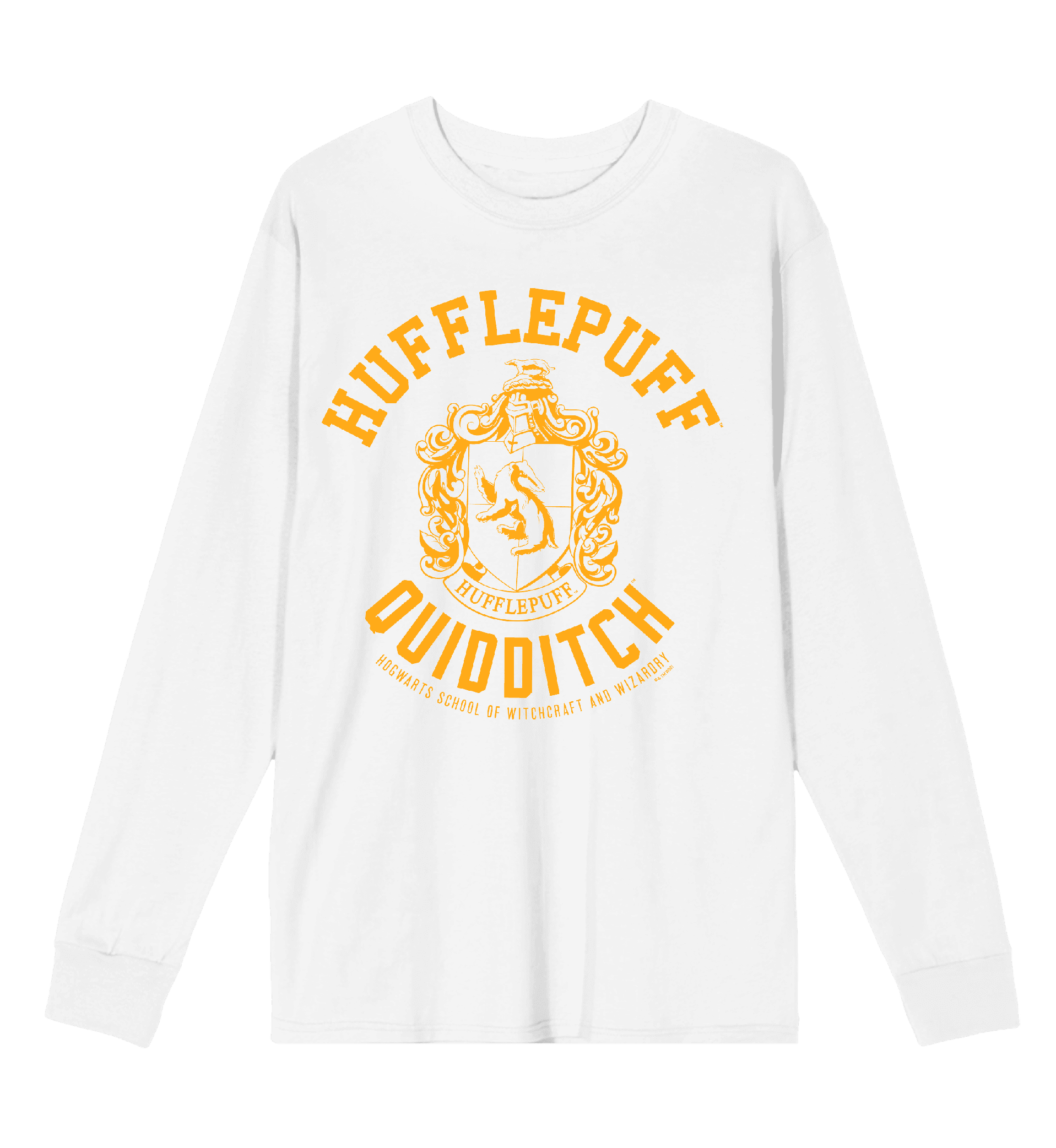 Harry Potter Hufflepuff Quidditch Crest Long Sleeve Unisex Adult Tee ...