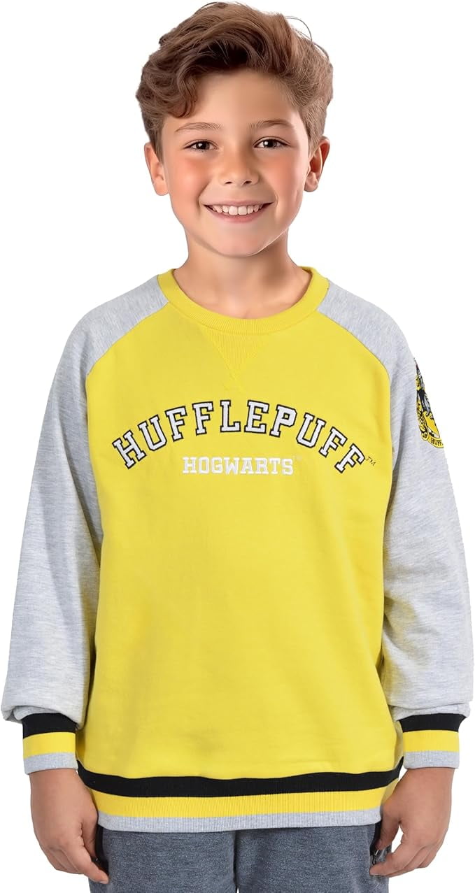 Harry Potter Hufflepuff Varsity Sweatshirt - Long Sleeve Raglan ...