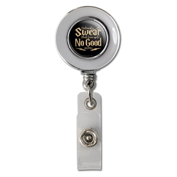 Harry Potter I Am Up to No Good Retractable Reel Chrome Badge ID Card ...