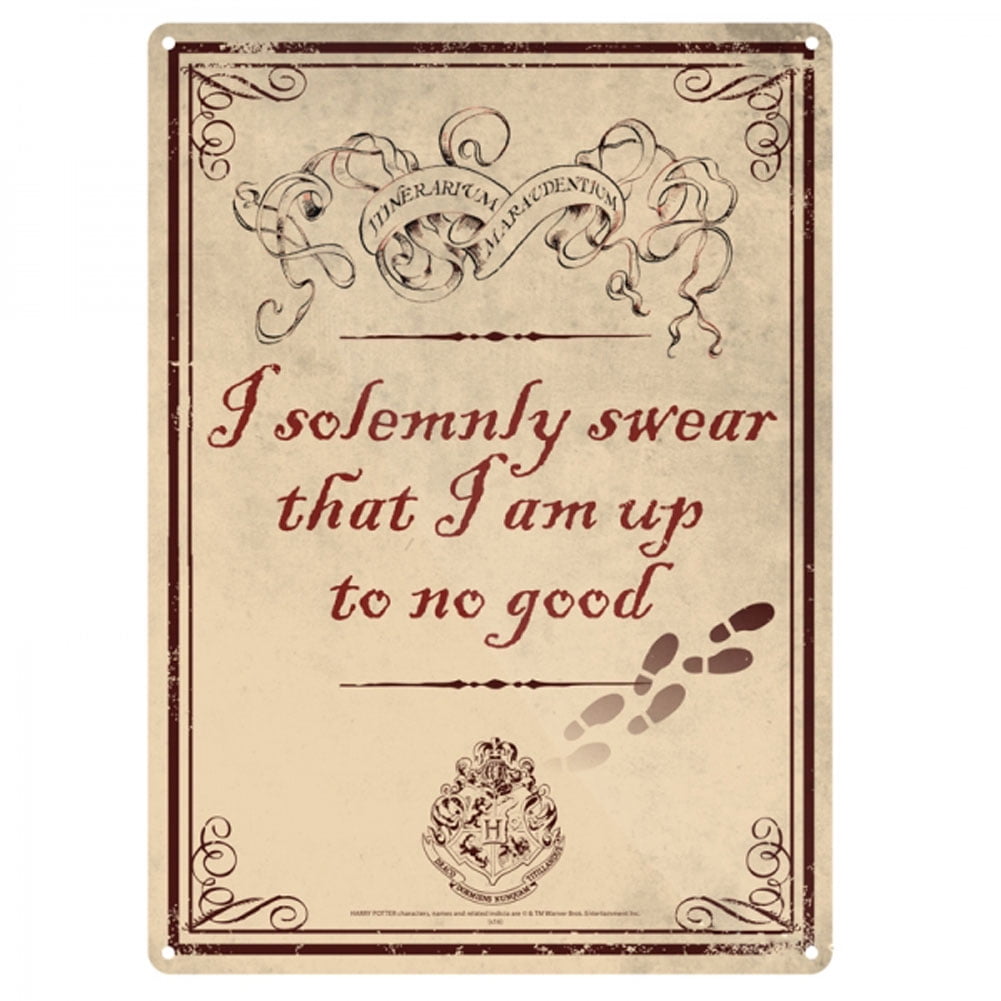 Harry Potter I Do Solemnly Swear Small Tin Sign - Walmart.com