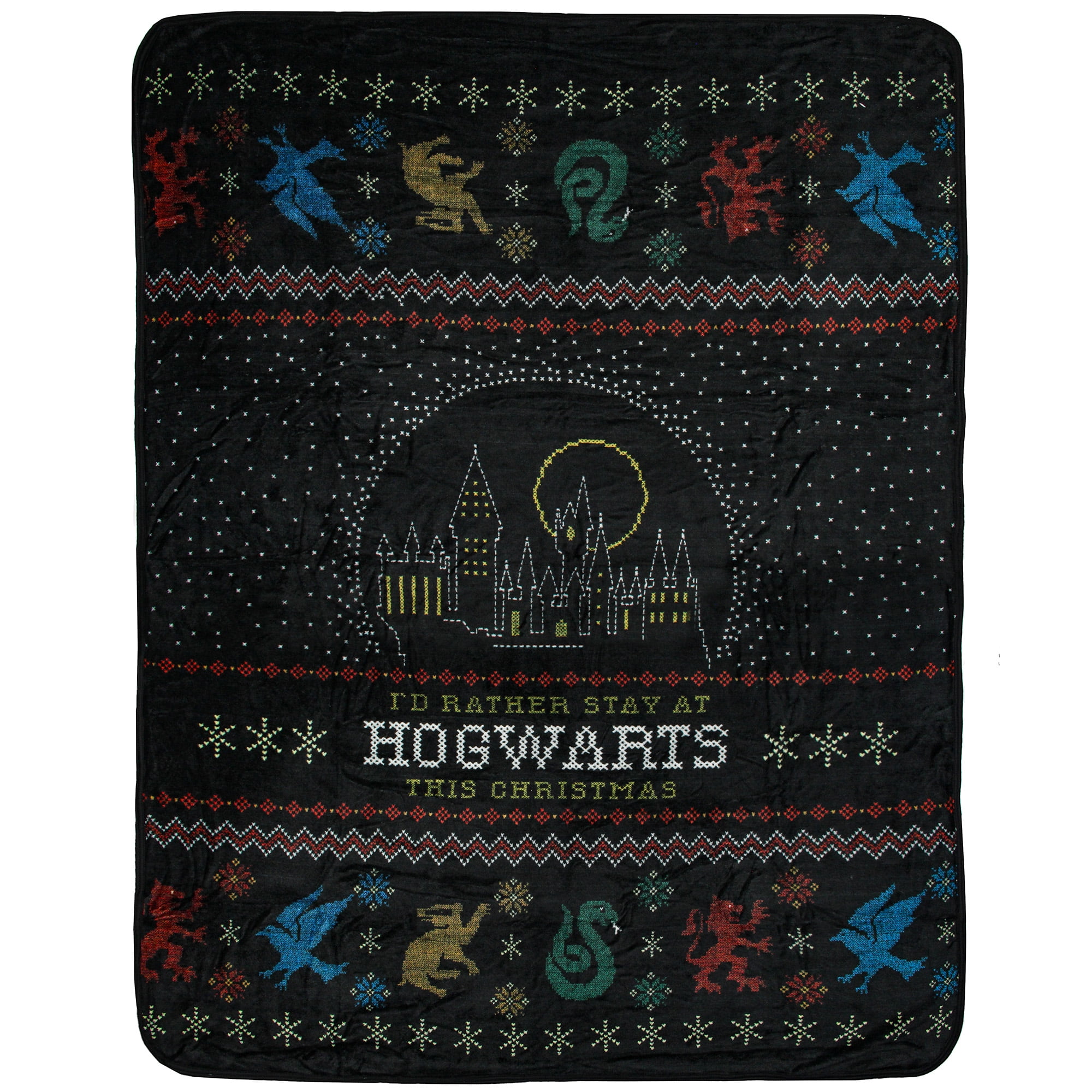 Harry Potter Soft Hogwarts Holiday Christmas Plush Throw Blanket 46' x ...
