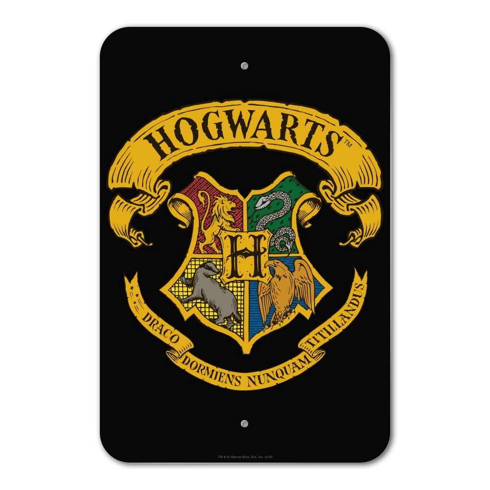 Harry Potter Ilustrated Hogwart's Crest Home Business Office Sign ...