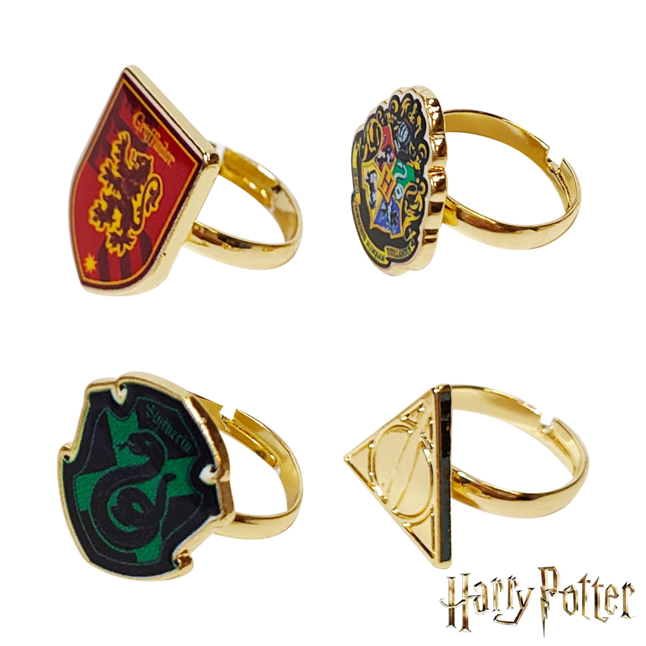 Harry Potter Jewelry: 4-Piece Adjustable Harry Potter Rings for Girls ...