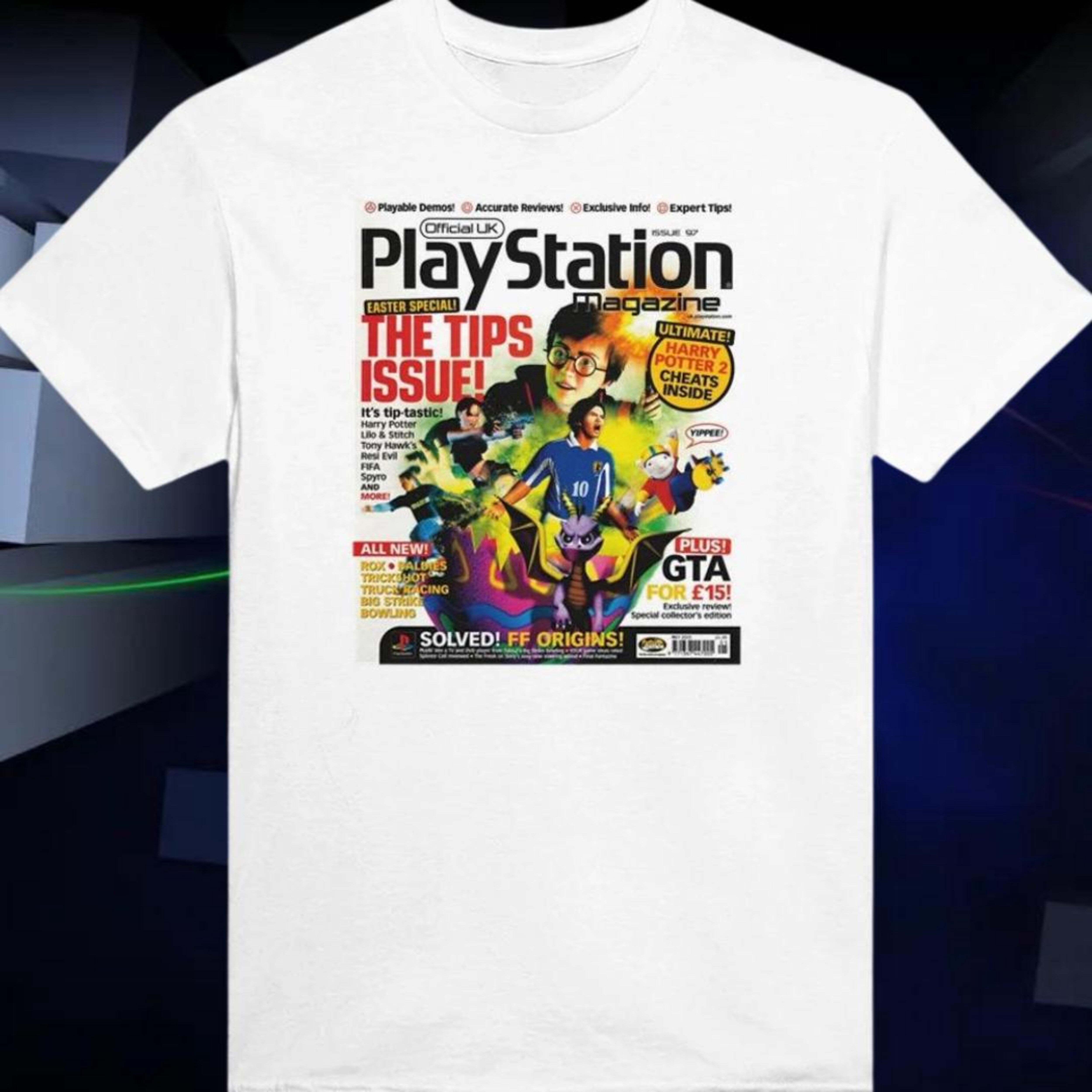 Harry Potter Lara Croft Spyro Playstaion Magazine Cover Retro Gaming T ...