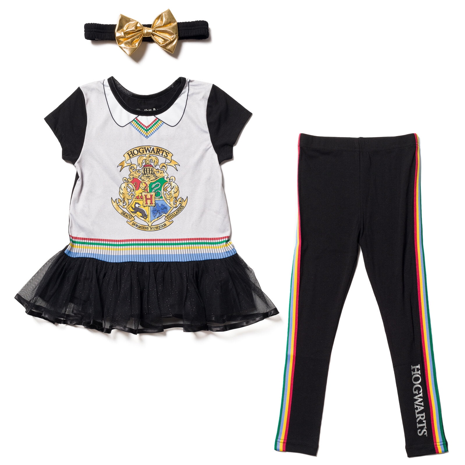 Harry Potter Little Girls Cosplay T-Shirt Dress Leggings and Headband 3 ...