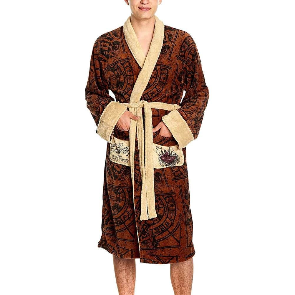 Harry Potter Marauder's Map Adult Fleece Robe - Night Robe - Dressing ...
