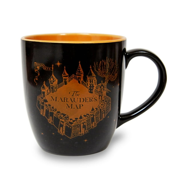 Harry Potter Marauder's Map Black and Gold Ceramic Mug | Holds 18 ...