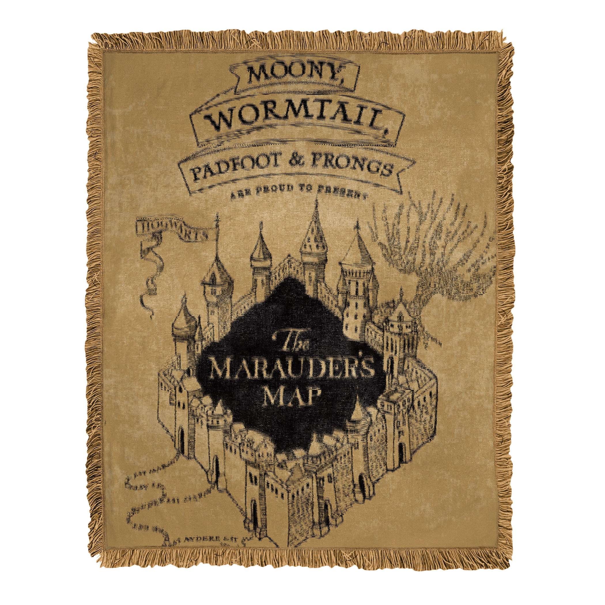 Harry Potter Marauder's Map Warner Bros Kids Jacquard Throw Blanket, 46 ...