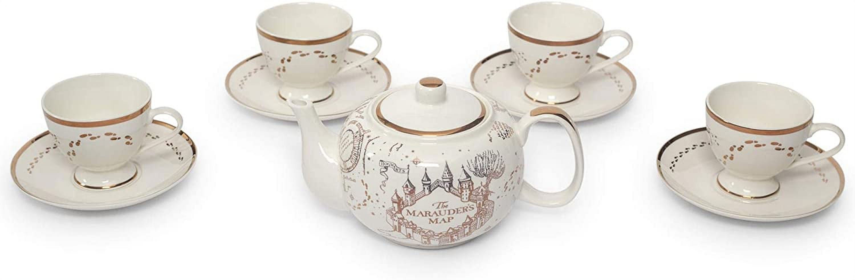 Harry Potter Marauders Map 10-Piece Porcelain Tea Set | Hogwarts-Themed ...