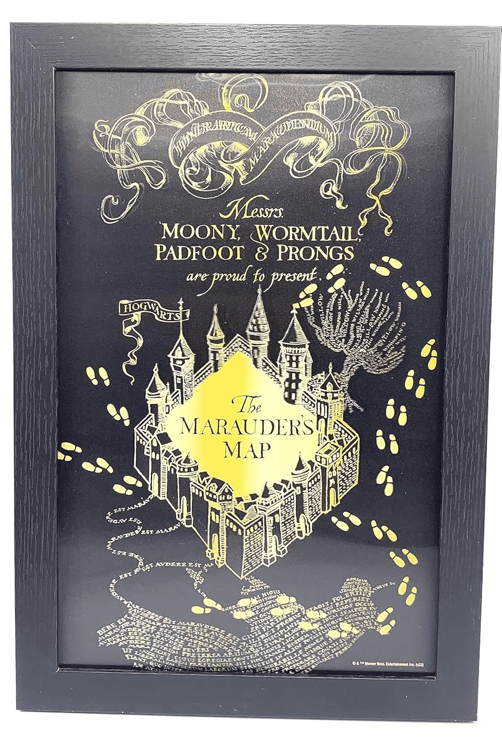 Harry Potter Marauders Map Gold and Black 11" x 14" Lenticular Modern ...