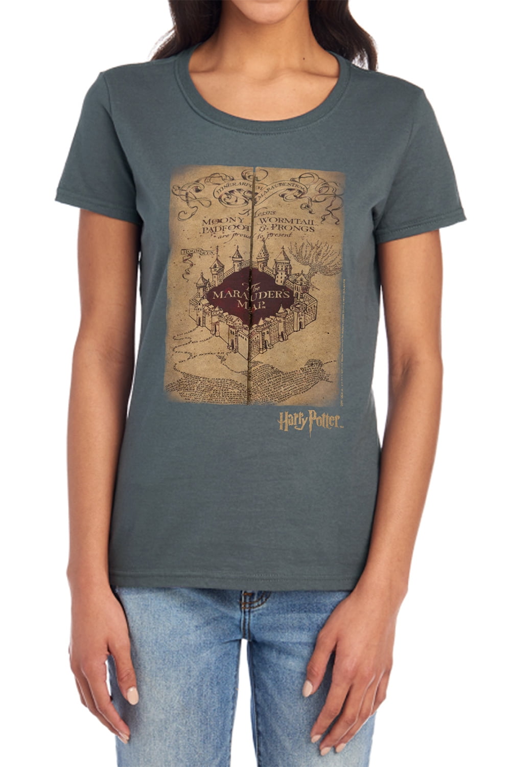 Harry Potter Marauders Map Women's T Shirt, Charcoal, Medium - Walmart.com
