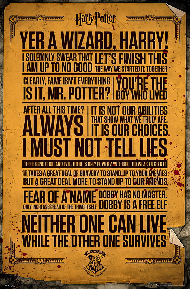 Harry Potter - Movie Poster / Print (Famous Quotes) - Walmart.com