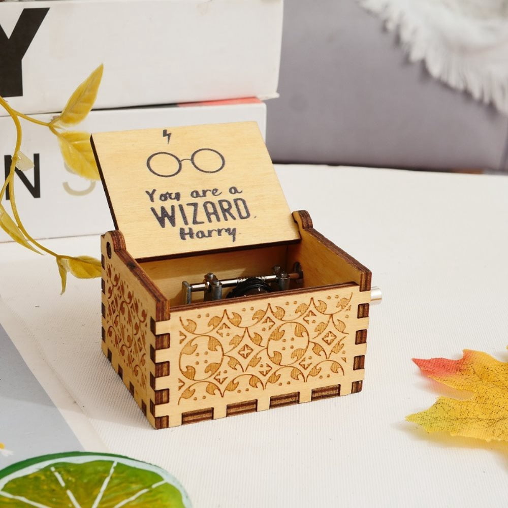 Harry Potter Music Box Laser Engraved Vintage Wooden Musical Box, Best ...