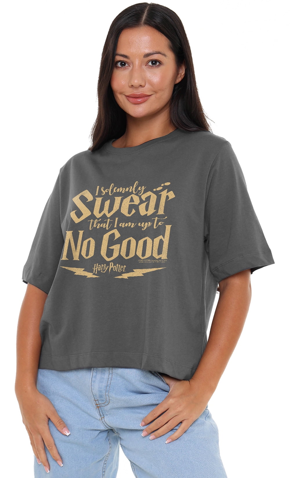 Harry Potter No Good Women's Boxy Cropped T-Shirt Casual Graphic Tee ...