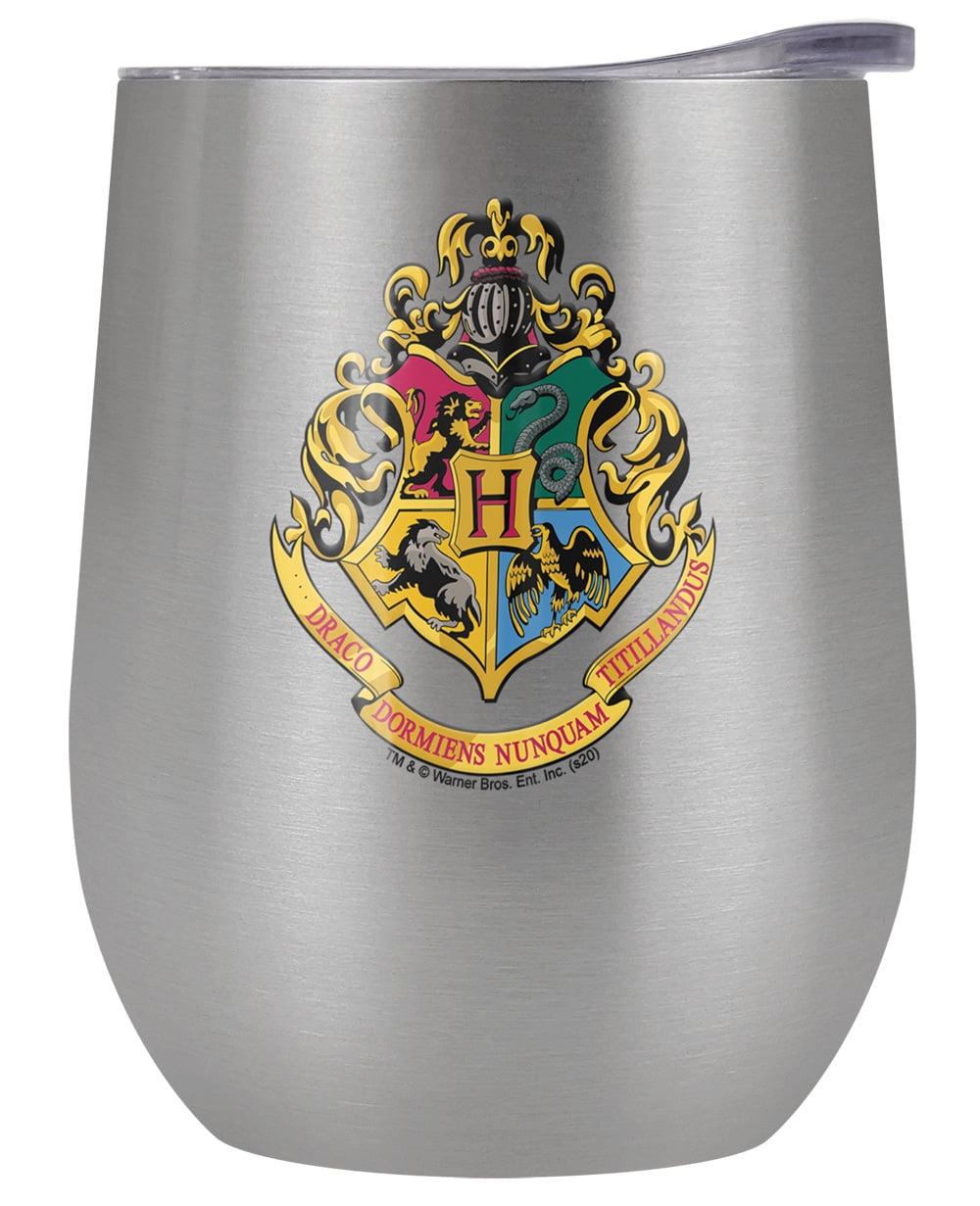 Harry Potter Official Hogwarts Crest 12 oz Stemless Tumbler, Stainless ...