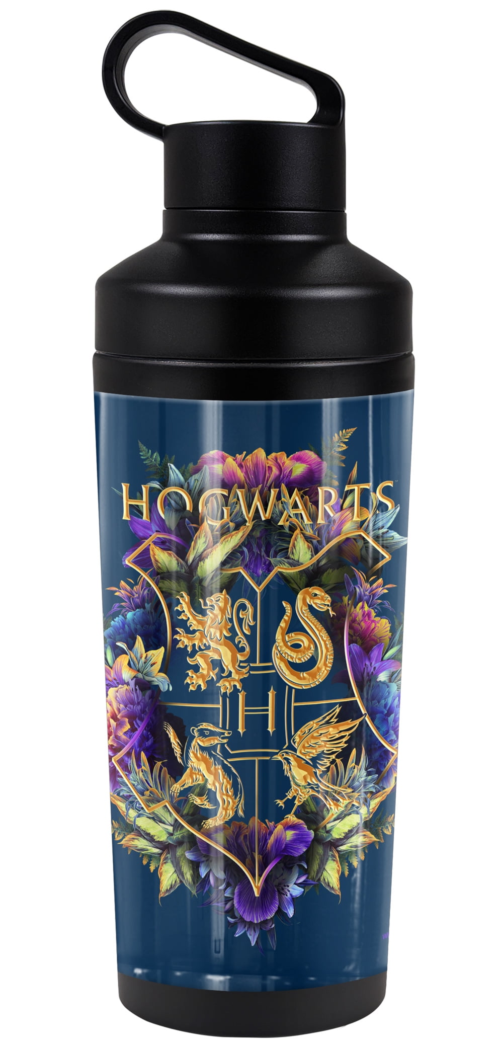Harry Potter Official Hogwarts Multi-Colored Floral Crest 18 oz ...