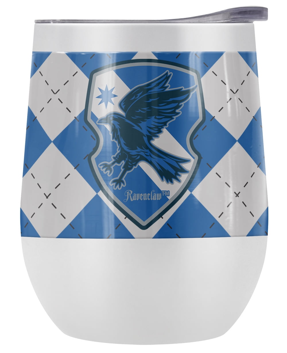 Harry Potter Official Ravenclaw Plaid Sigil 12 oz Stemless Tumbler ...