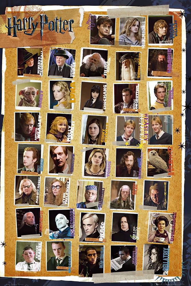 Harry Potter Parts 1-8 - Movie Poster (All Characters) (24" X 36 ...