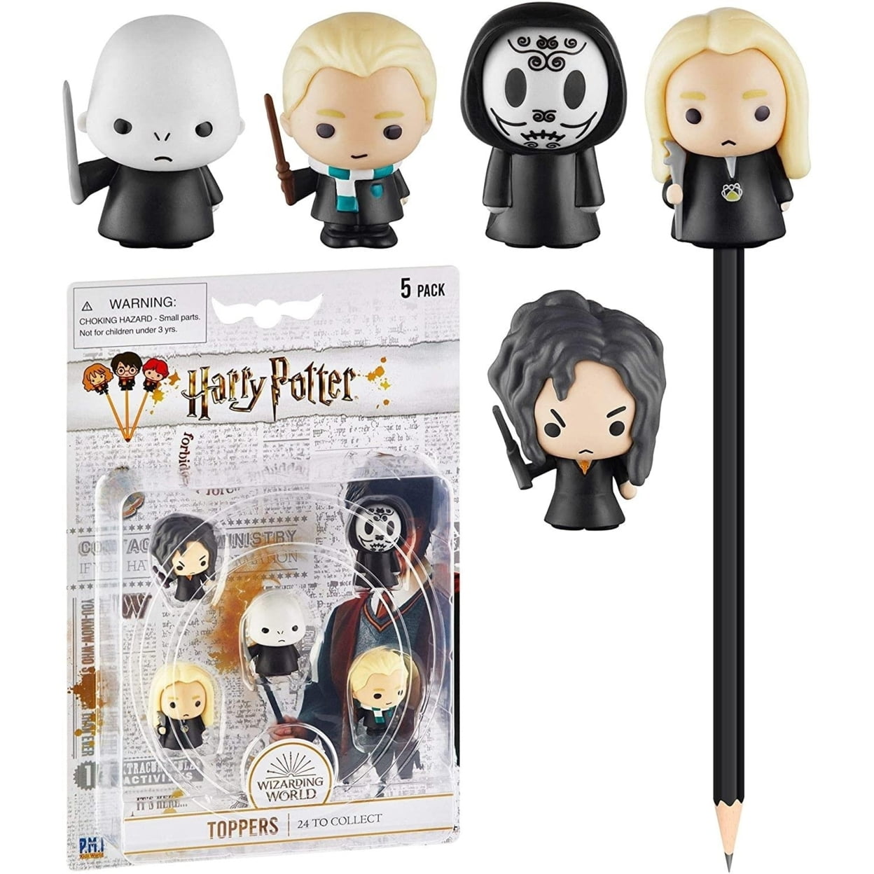 Harry Potter Pencil Toppers 5pk Bellatrix Death Eater Voldemort Lucius ...