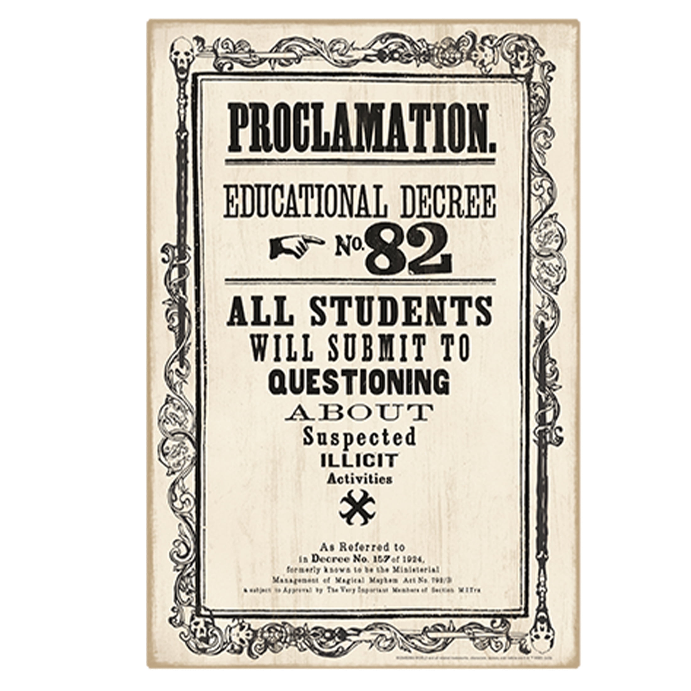 Harry Potter Proclamation Wood Wall Decor - Large Harry Potter Wall Art ...