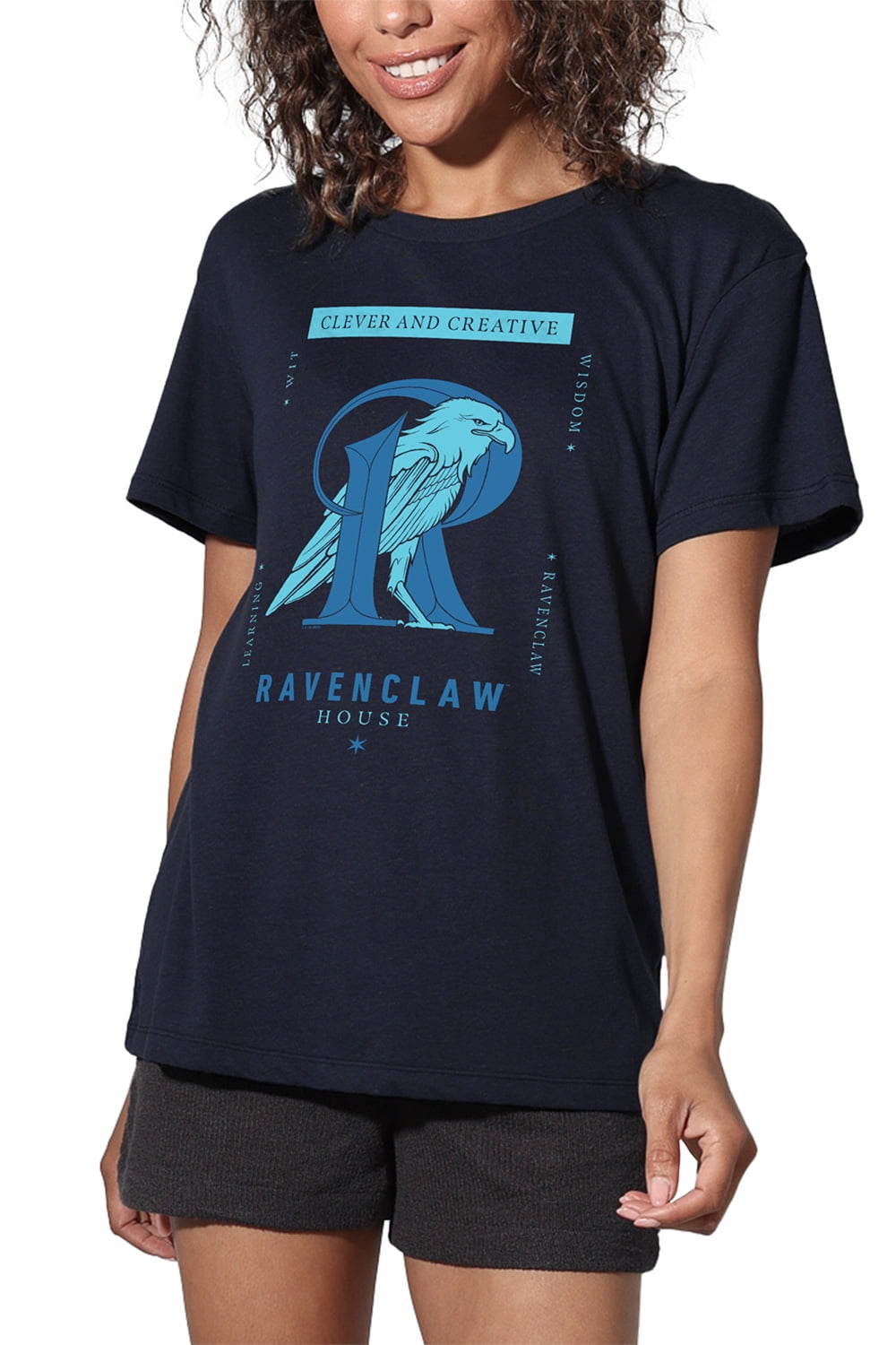 Harry Potter Ravenclaw Clever and Creative Women's Loose T-Shirt, Navy ...