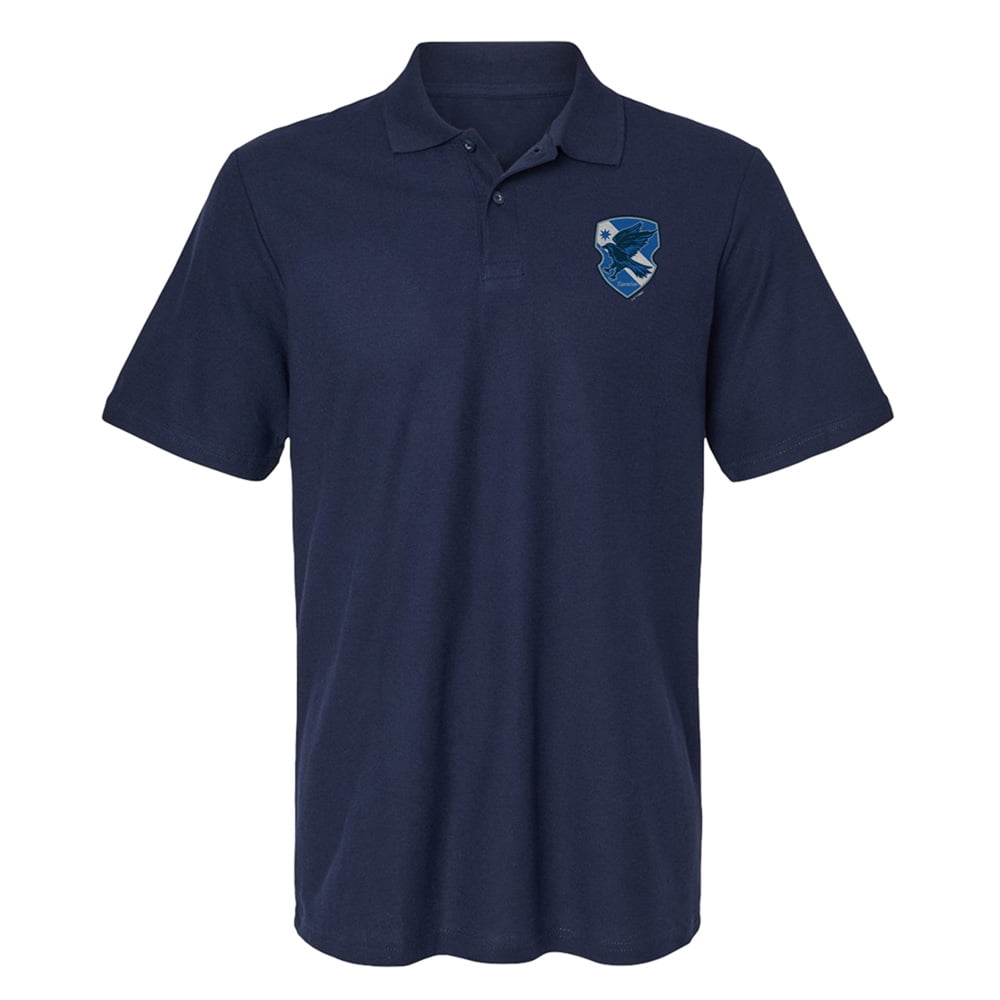 Harry Potter Ravenclaw Plaid Sigil Cotton Polo Shirt, Navy, Large ...