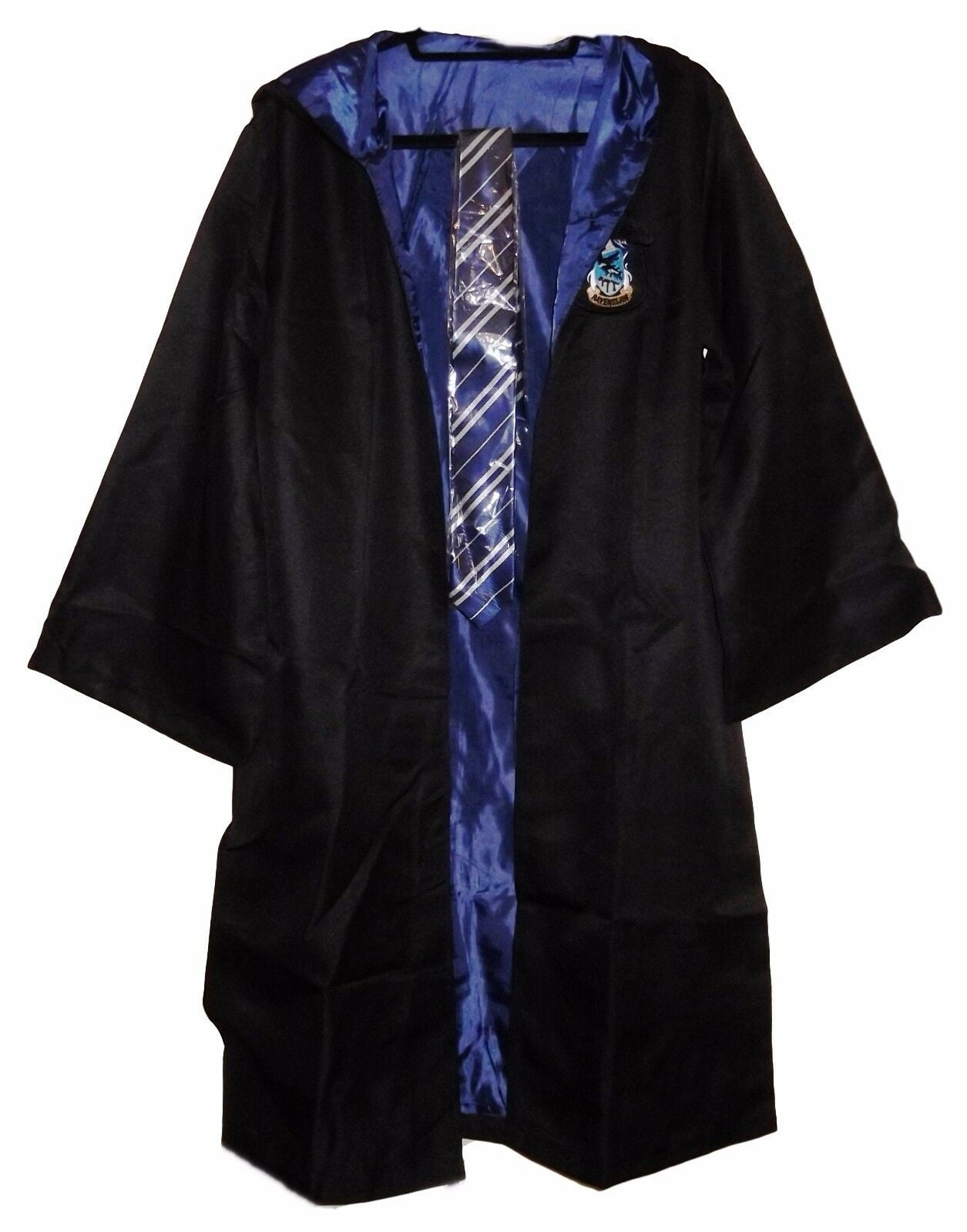 Harry Potter Ravenclaw School Crest Adult Size ROBE w/Hood and Tie Size ...