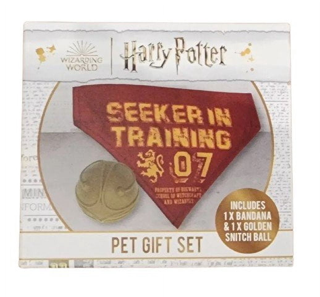 Harry Potter Seeker In Training Pet Set - 1 Bandana & 1 Golden Snitch ...