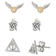 Harry Potter Jewelry Gift Set: Silver Plated Snitch, Logo & Deathly ...