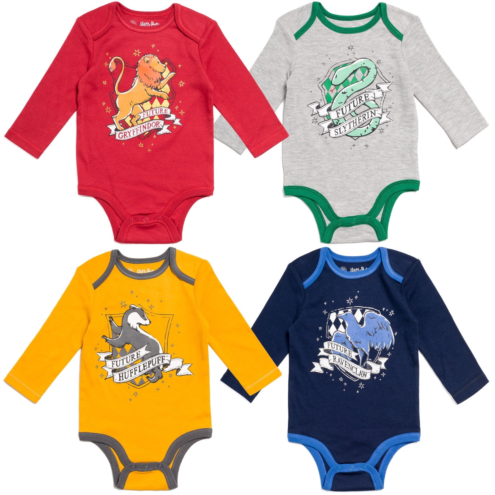 Harry Potter Slytherin Ravenclaw Hufflepuff Newborn Baby Boys 4 Pack ...