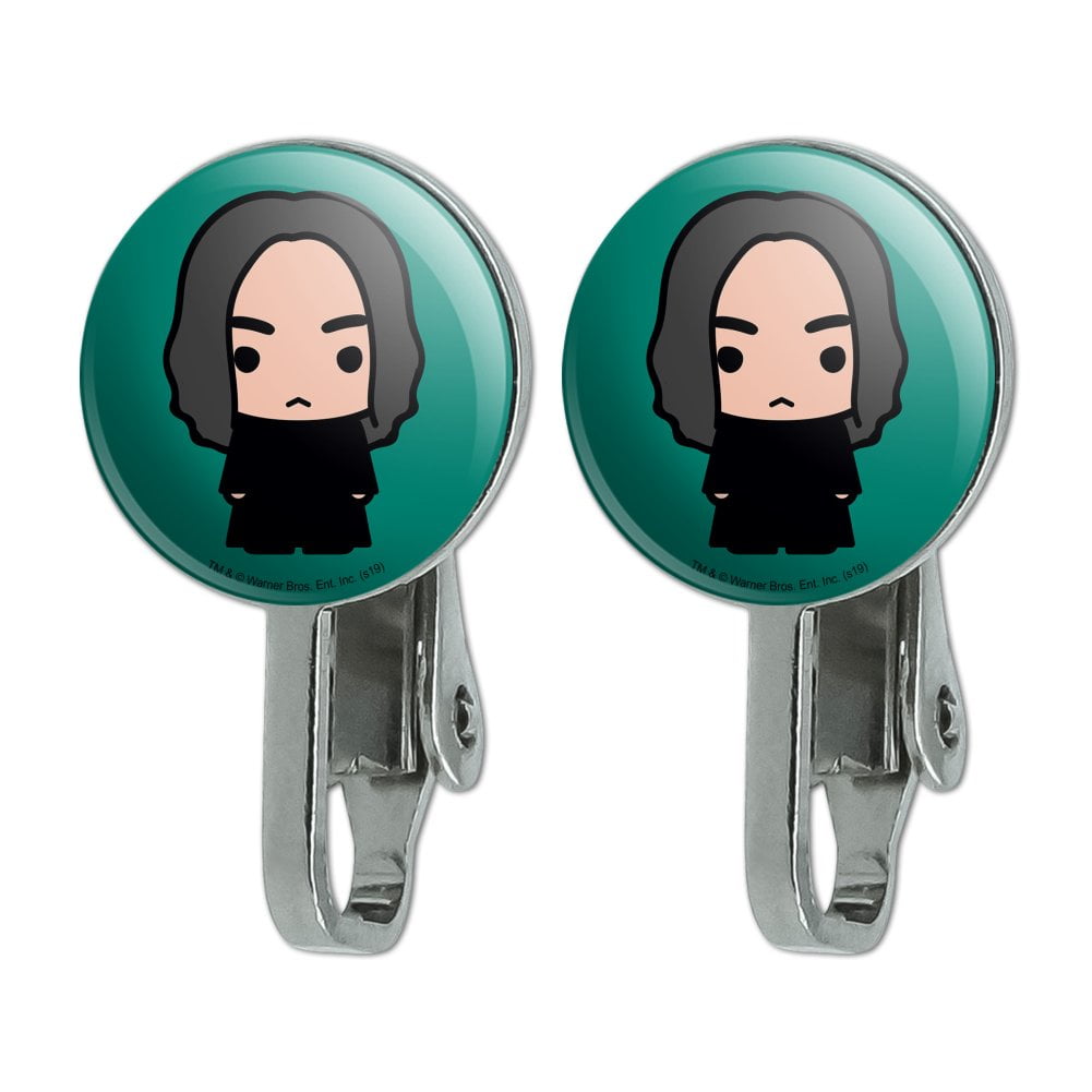 Harry Potter Snape Cute Chibi Character Novelty Clip-On Stud Earrings ...