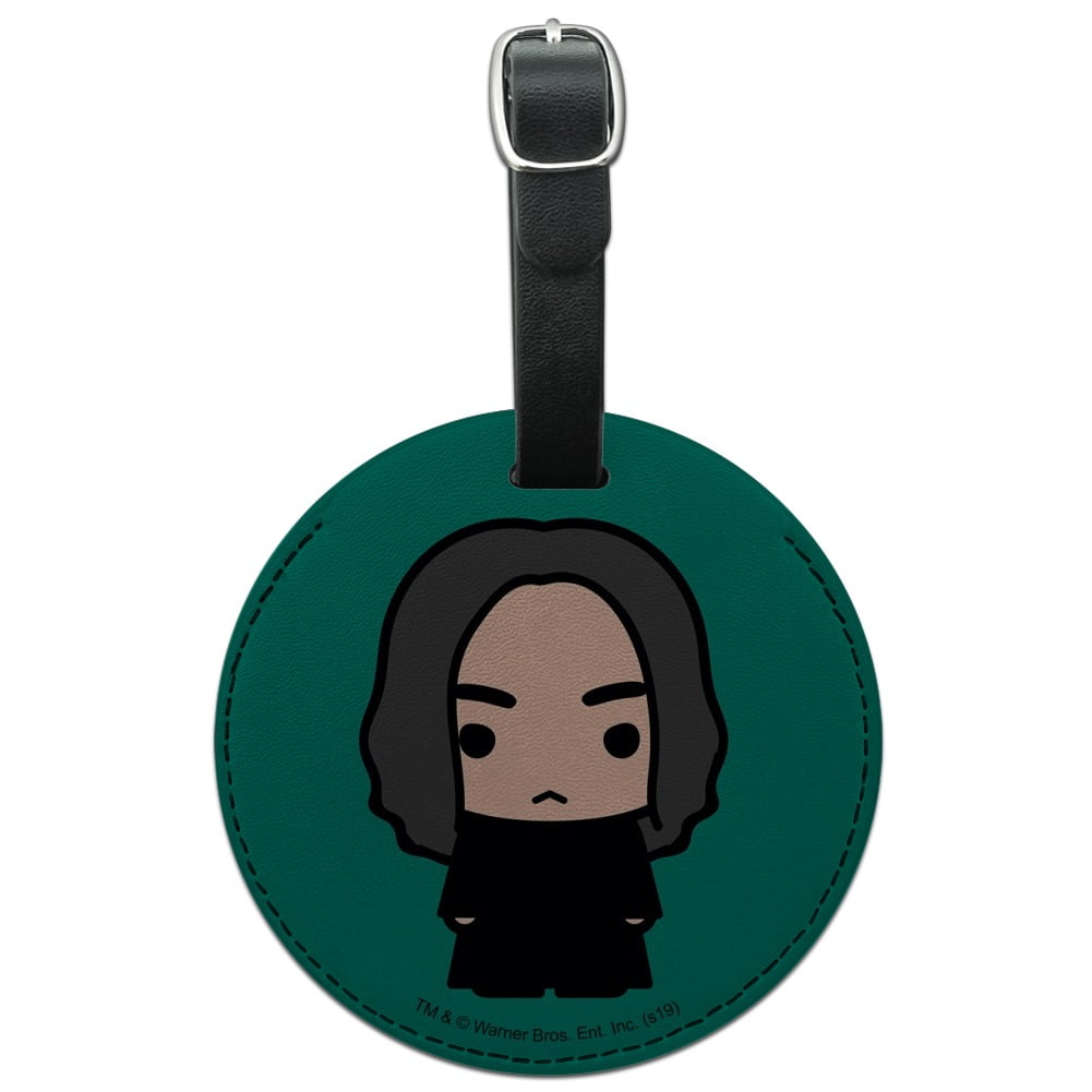 Harry Potter Snape Cute Chibi Character Round Leather Luggage Card ...
