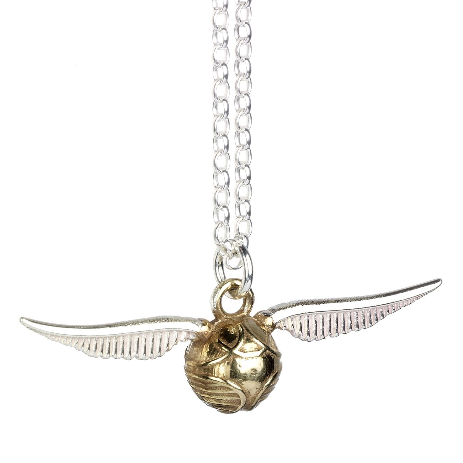 Harry Potter Sterling Silver Golden Snitch Charm Necklace - Walmart.com