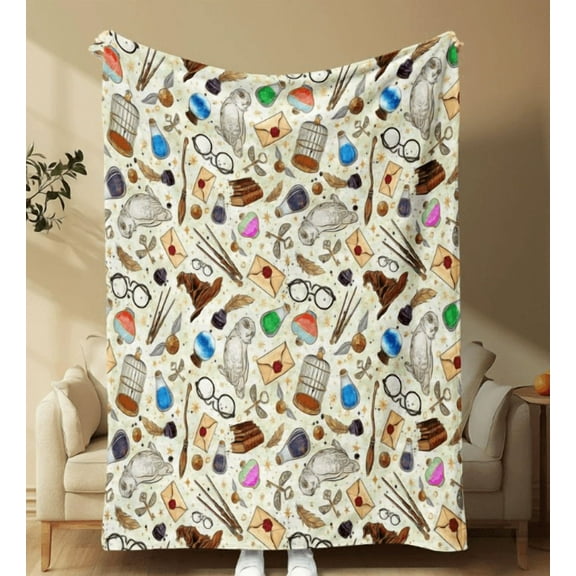 Harry Potter Pattern Blanket, Soft Warm Throw Blanket, Air-conditioned ...