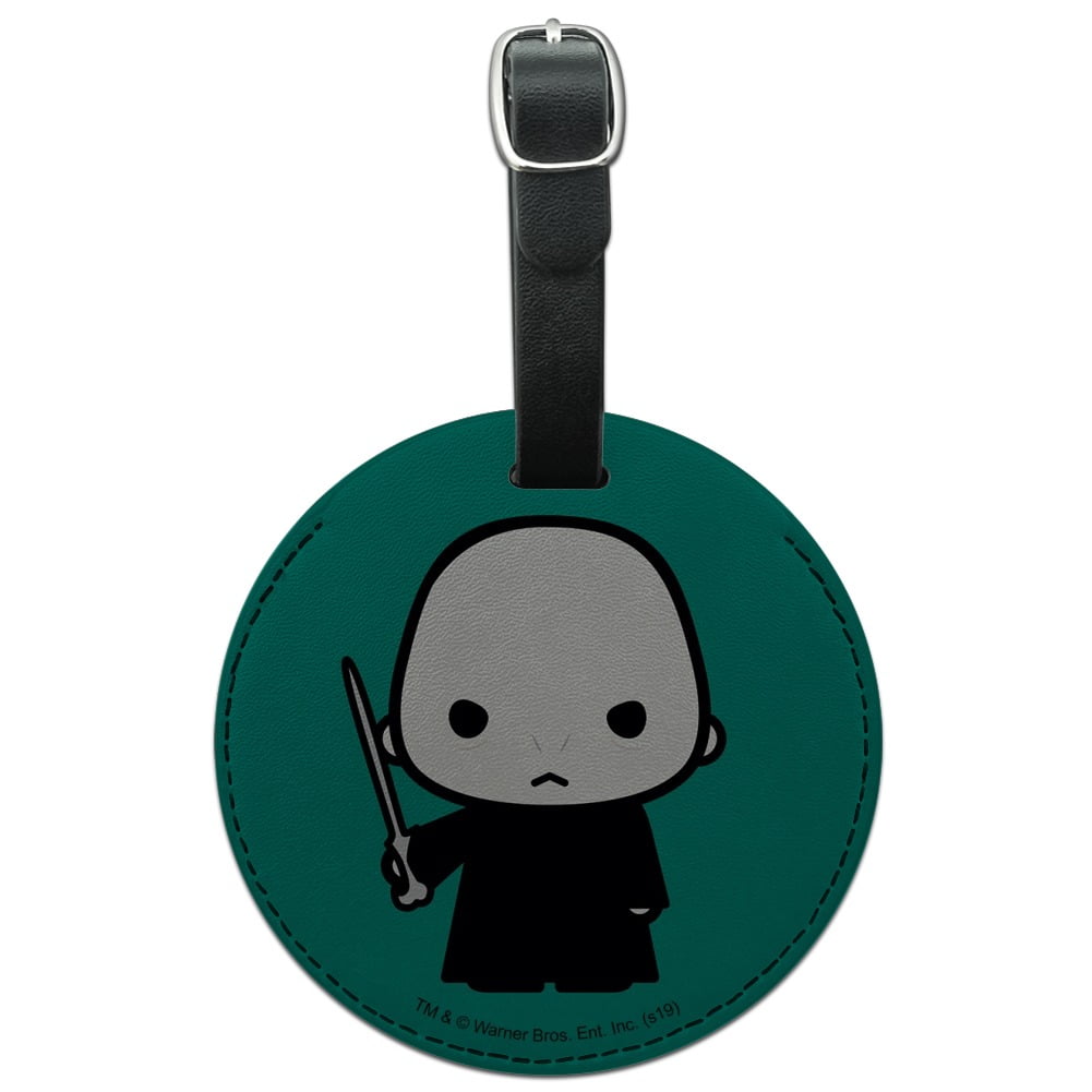 Harry Potter Voldemort Cute Chibi Character Round Leather Luggage Card ...