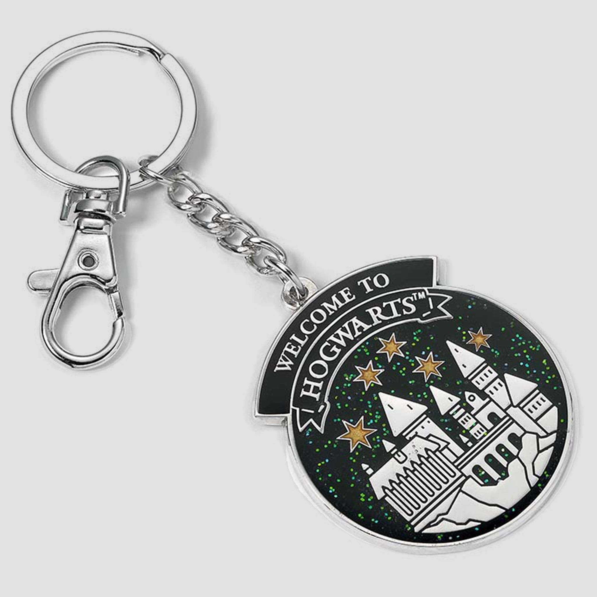 Harry Potter Welcome to Hogwarts Silver Plated Sparkle Keychain ...