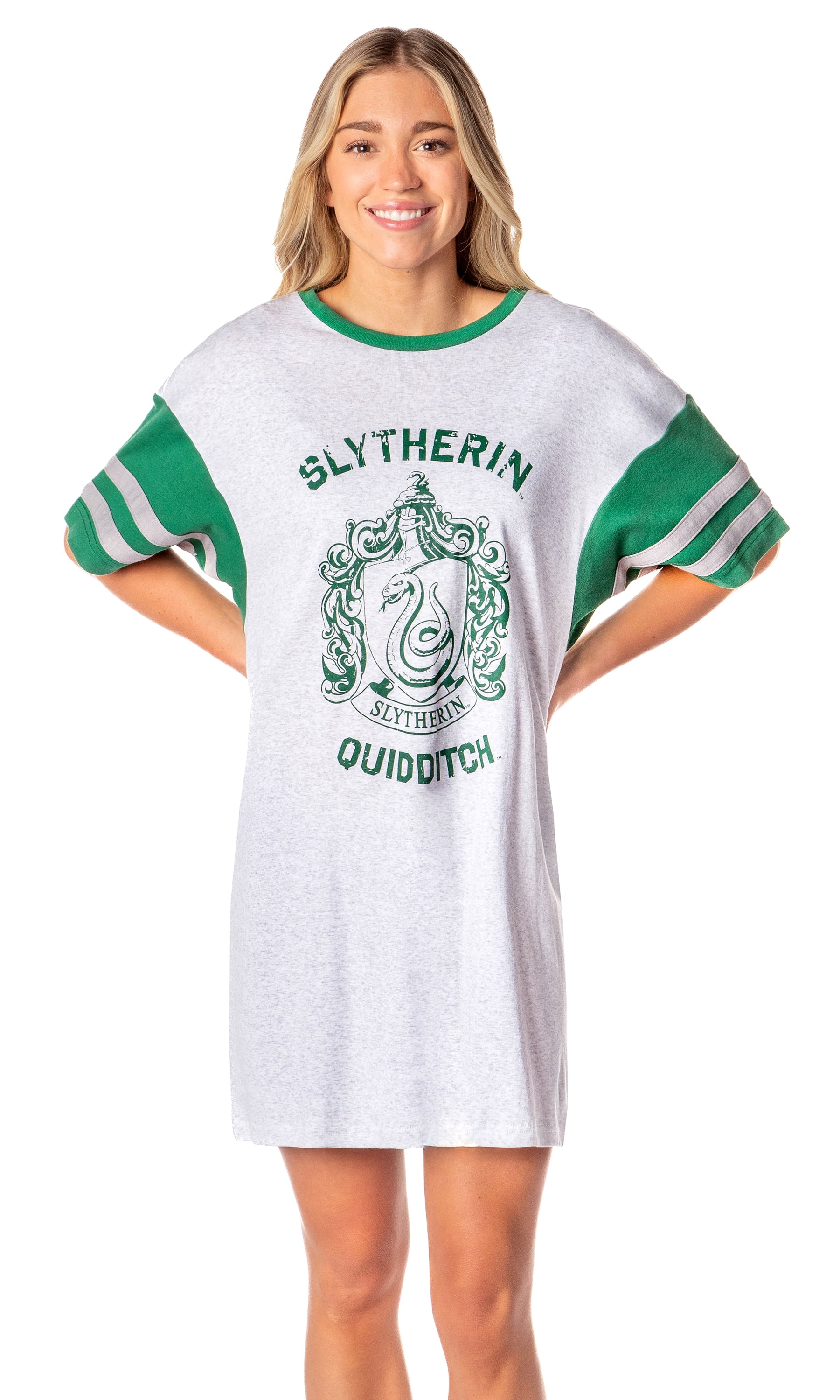 Harry Potter Womens' Hogwarts All Houses Jersey Nightgown Pajama Shirt ...