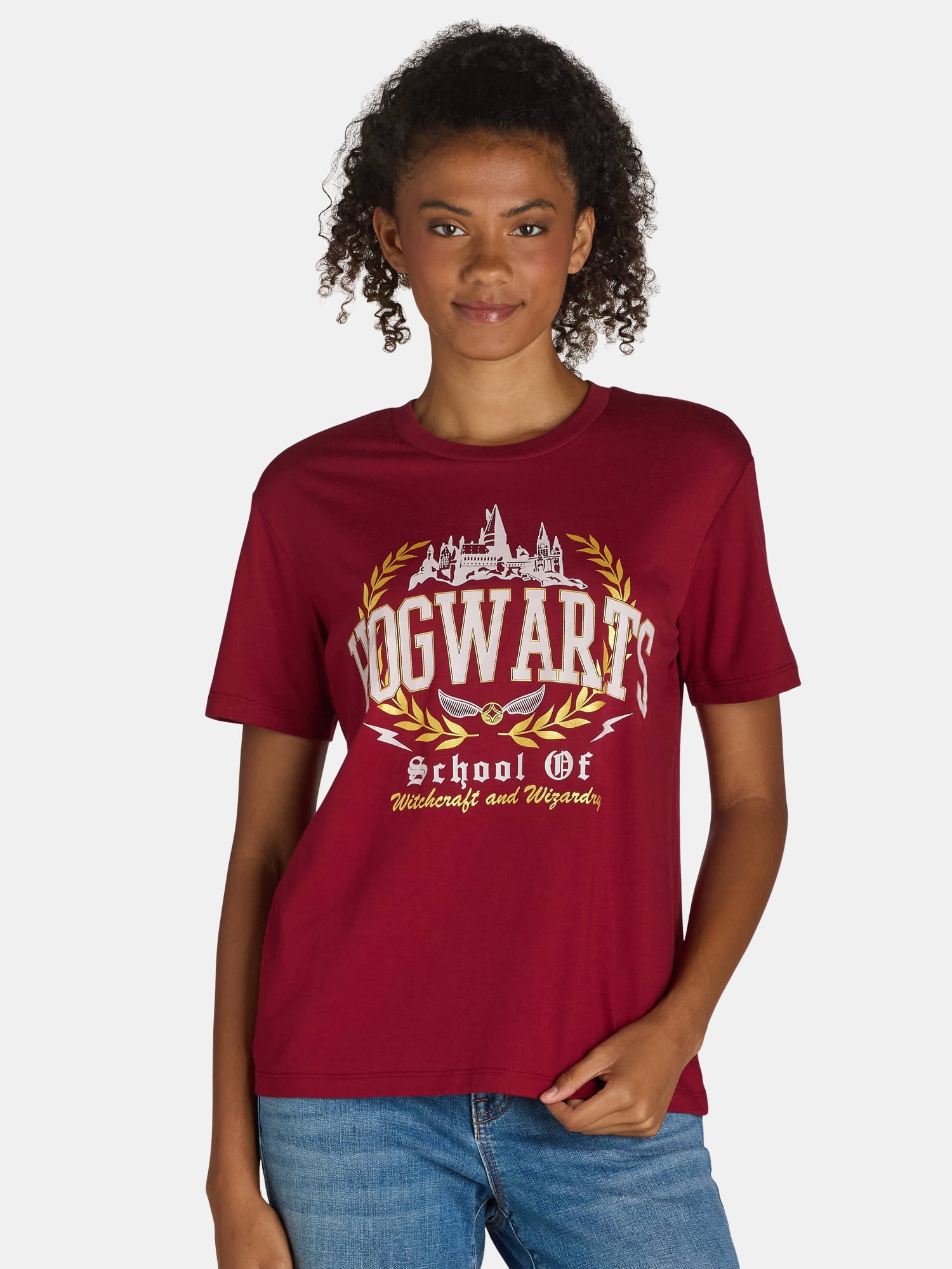 Harry Potter Women’s Hogwarts Graphic Tee with Short Sleeves, Sizes XXS-XXL - Walmart.com